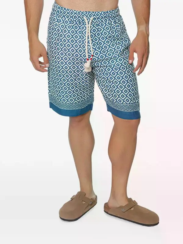 MC2 SAINT BARTH Marseille Geometric Print Drawstring Shorts