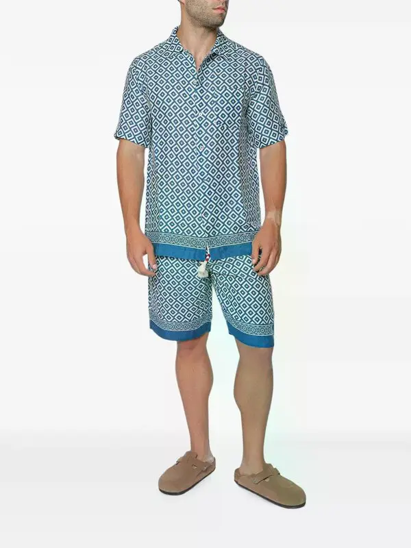 MC2 SAINT BARTH Marseille Geometric Print Drawstring Shorts