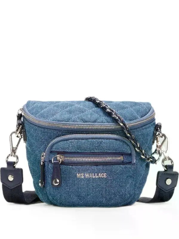 Mz Wallace Micro Crosby Quilted Denim Crossbody Bag - Blue