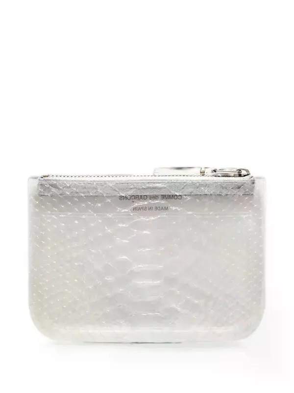 Comme Des Garçons Snakeskin-effect Zipped Wallet - White
