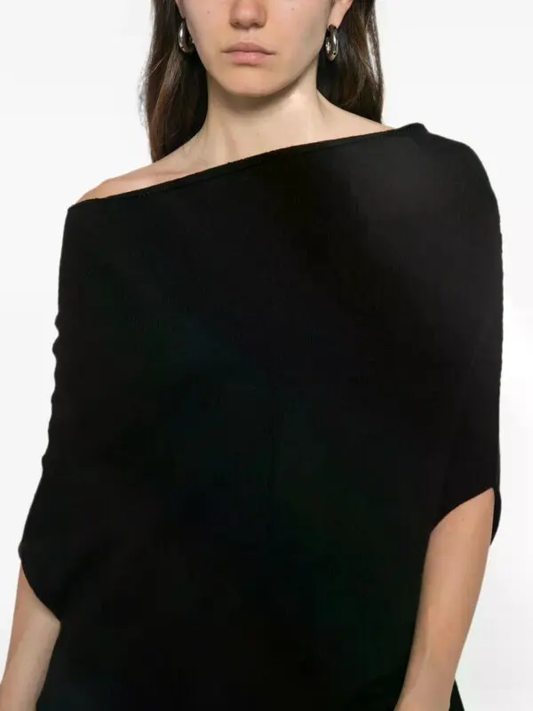 Rick Owens Off-shoulder Asymmetric-hem Sweater