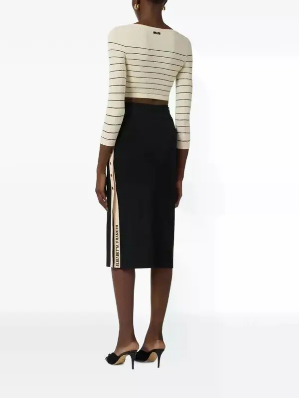 Elisabetta Franchi Logo Jacquard Knit Midi Skirt