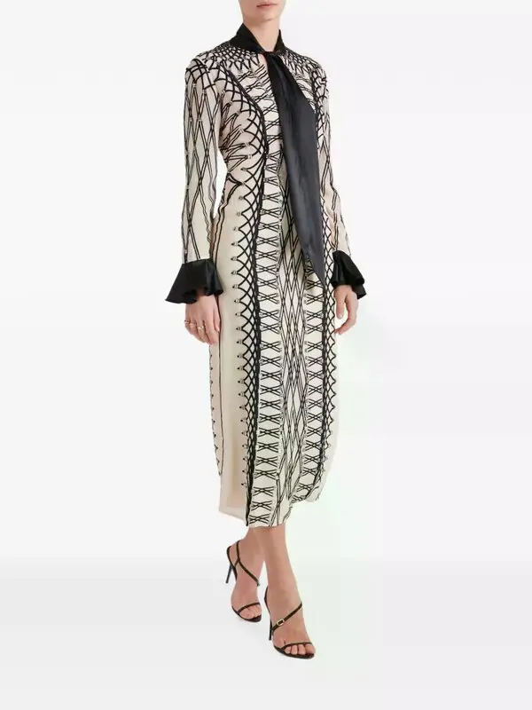 TEMPERLEY LONDON Cressida Pussy-bow Midi Dress