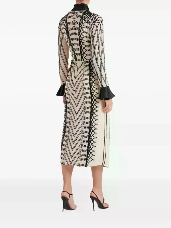 TEMPERLEY LONDON Cressida Pussy-bow Midi Dress
