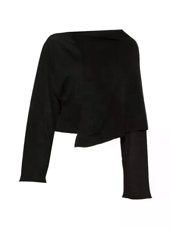Rick Owens Asymmetric Draped Sweater - Black