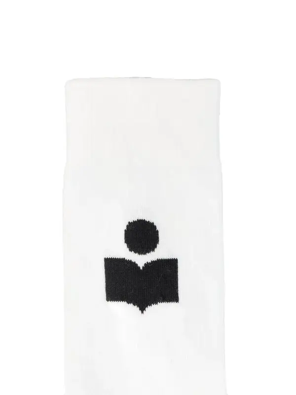 Isabel Marant Étoile Logo-embroidered Ribbed-trim Socks