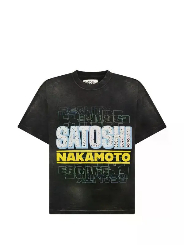 SATOSHI NAKAMOTO Escape Reallity Graphic-print T-shirt - Black