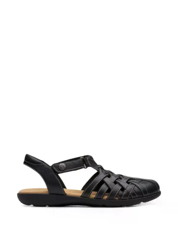 Clarks Elizabelle Mia Woven Leather Sandals - Black