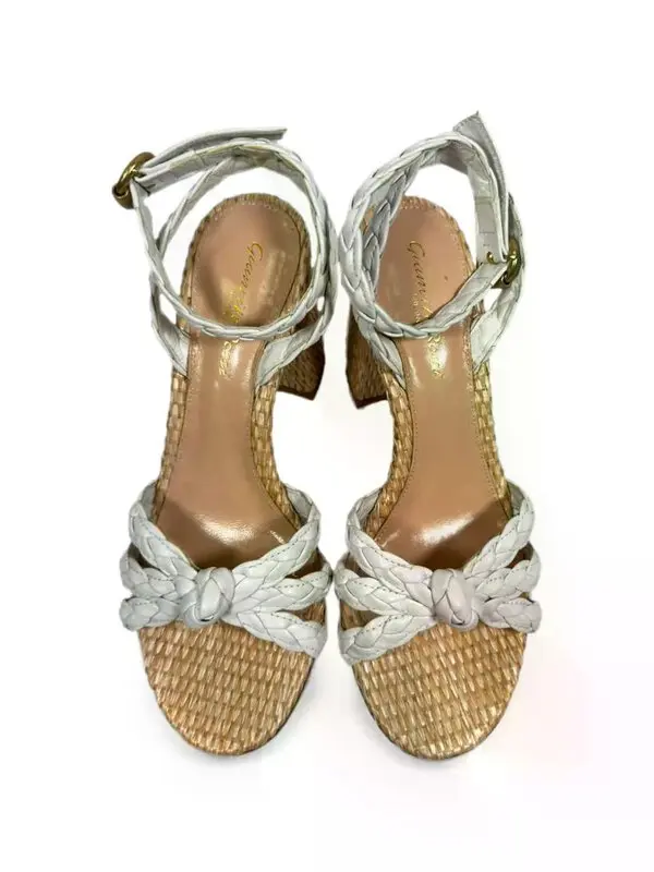GIANVITO ROSSI Braided Raffia-detail Sandals