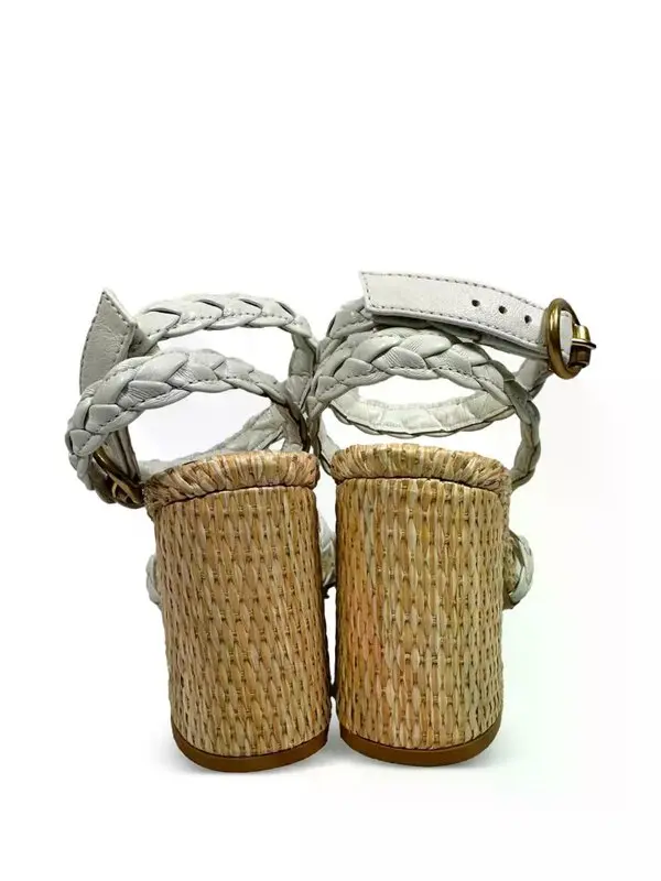 GIANVITO ROSSI Braided Raffia Detail Sandals
