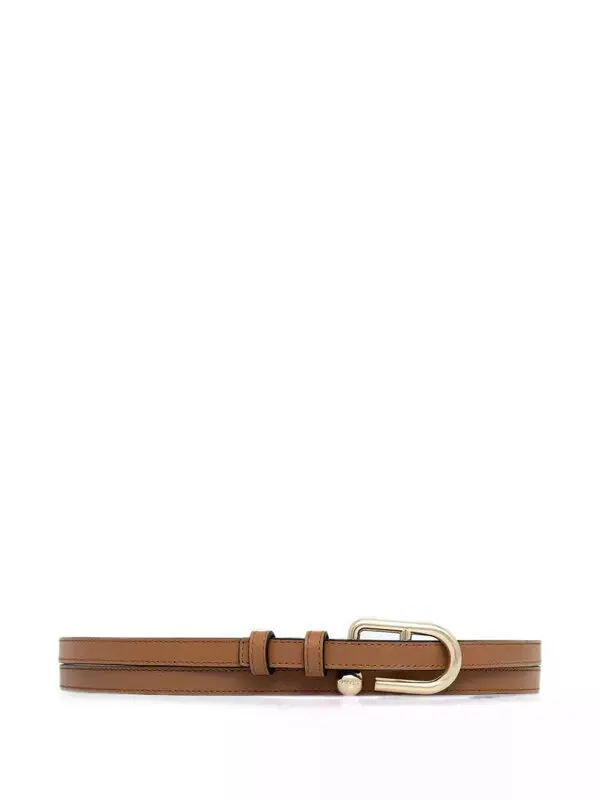 Furla Logo-buckle Leather Belt - Brown