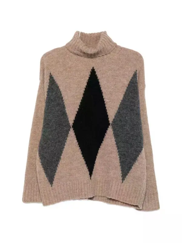 JUCCA Argyle Roll-neck Sweater