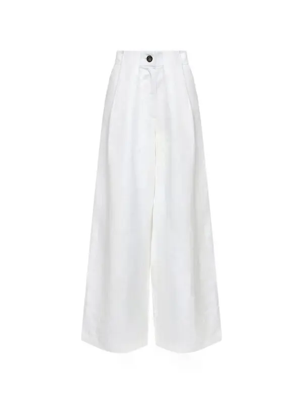 BATAKOVIC Pleated Wide-leg Trousers - White
