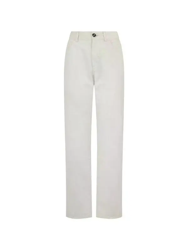 MOORER Logo-patch Straight-leg Jeans - Neutrals