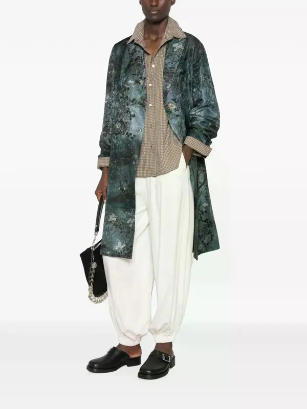 PIERRE-LOUIS MASCIA Floral Print Single-breasted Coat