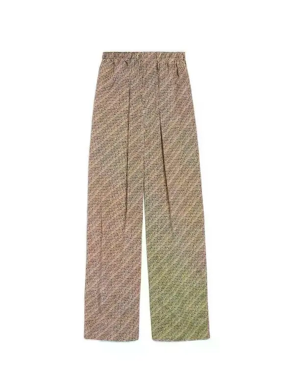 Balenciaga All-over Logo-print Silk Trousers - Sand