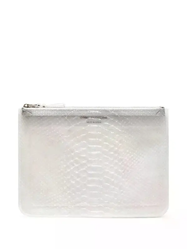 Comme Des Garçons Snakeskin-effect Wallet - White