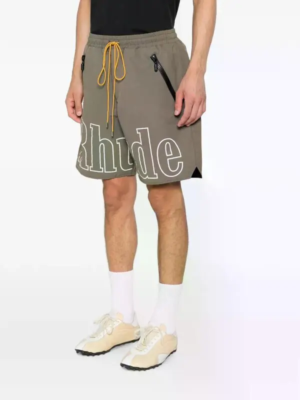 Rhude Logo-print Drawstring Shorts - Green
