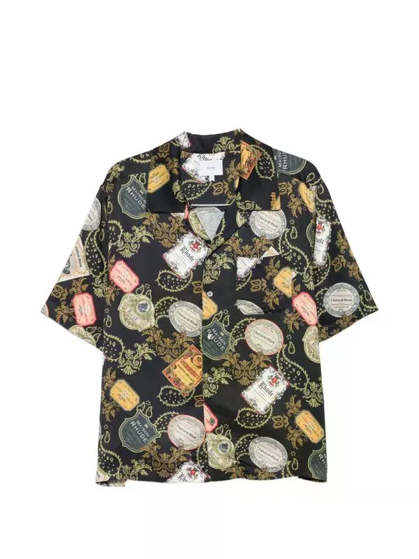 Rhude Graphic-print Short-sleeve Shirt - Black
