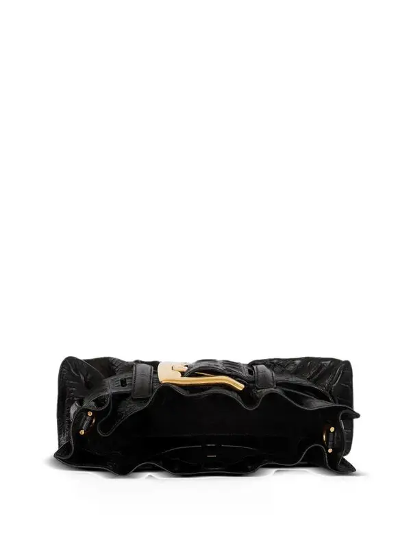 Balmain Anthem Mini Crocodile-effect Shoulder Bag