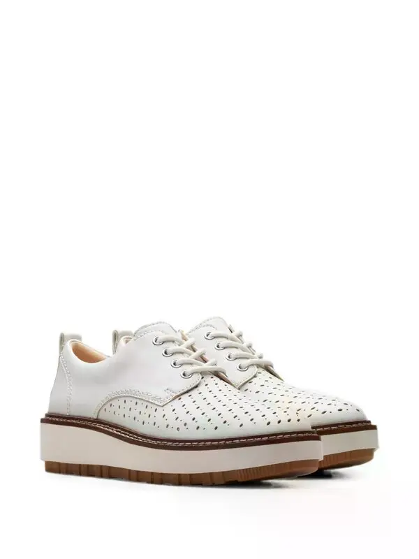 Clarks Orianna Move Perforated-leather Derby Shoes - Neutrals