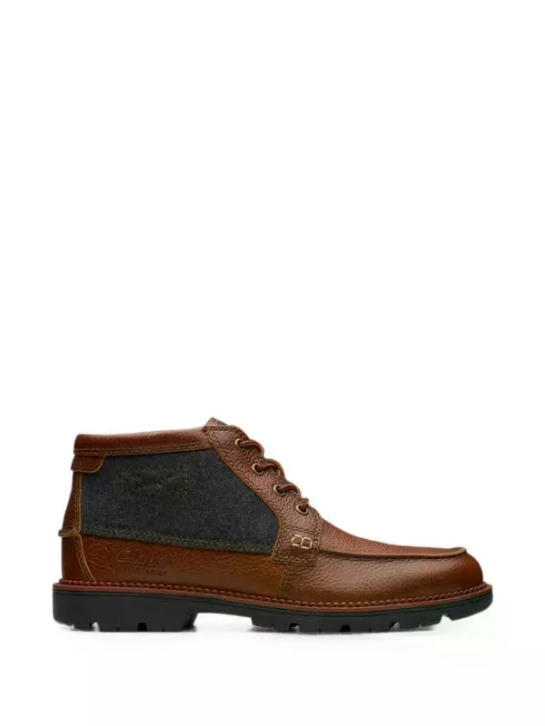 Clarks Maplewalk Moc Leather Boots - Brown