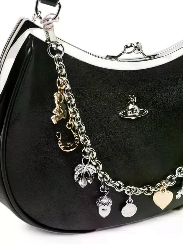 VIVIENNE WESTWOOD Charm-embellished Leather Shoulder Bag