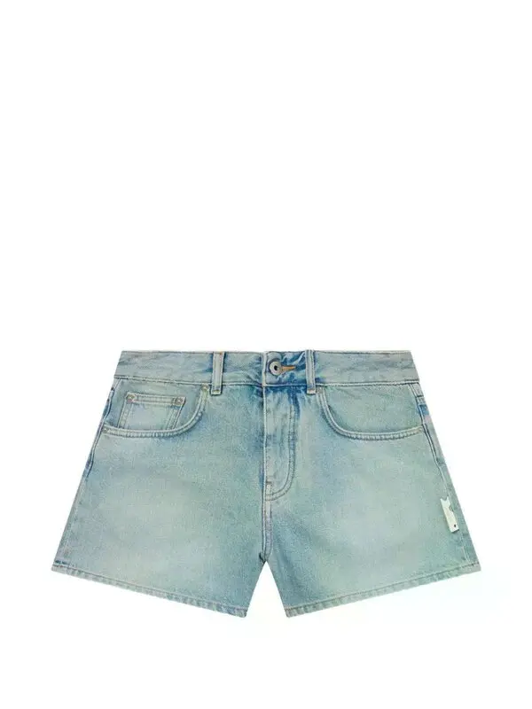 Off-White College Patch Denim Shorts - Blue