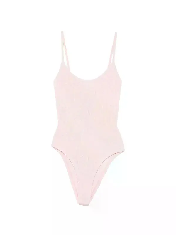 Hunza G Pamela Crinkle-effect Swimsuit - Pink