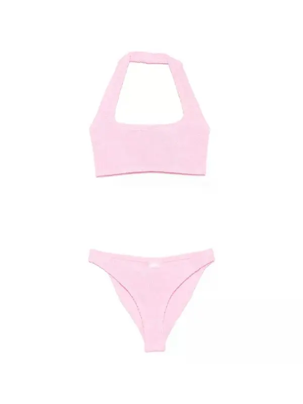 Hunza G Sandy Crinkle-effect Bikini - Pink