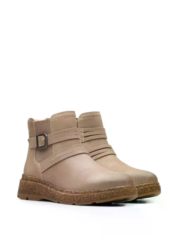 Clarks Noralyn Buckle-detail Suede Ankle Boots - Neutrals