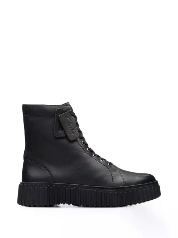 Clarks Torhill Rise Leather Boots - Black