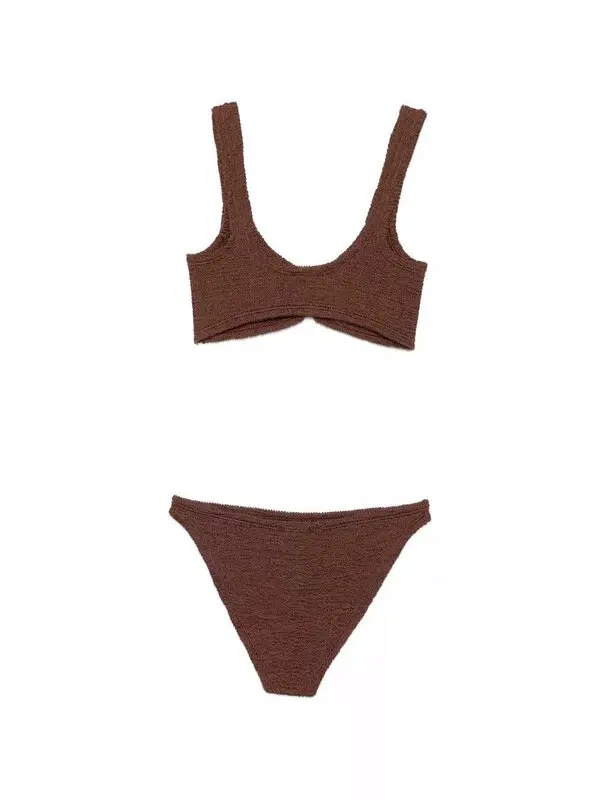 Hunza G Julia Metallic Crinkle Bikini - Brown