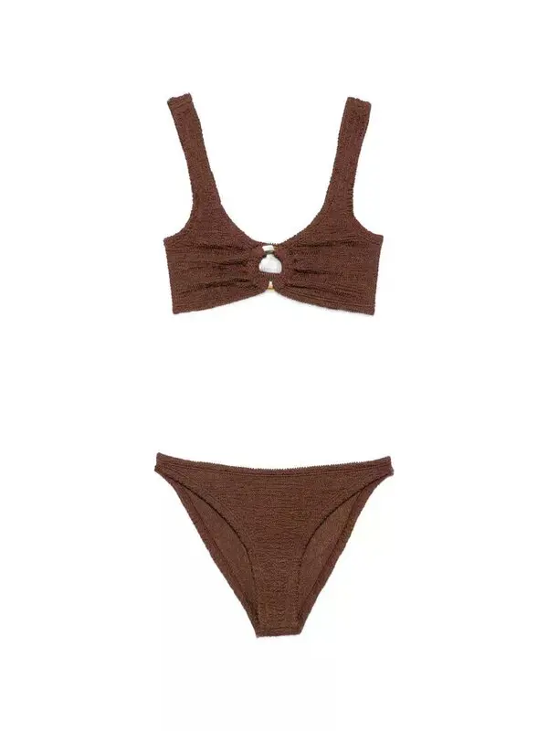 Hunza G Julia Metallic Crinkle Bikini - Brown