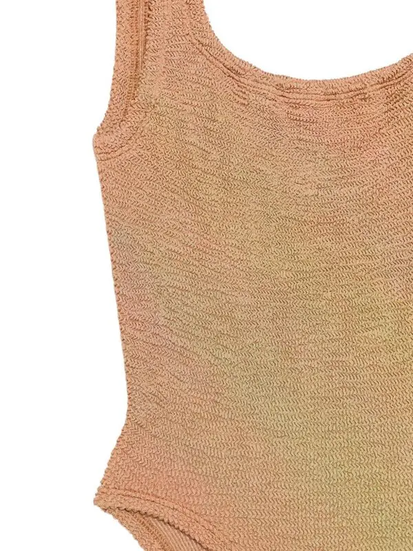 Hunza G Square Neck Crinkle Effect Swimsuit - Neutrals