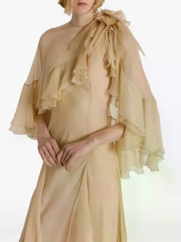 Alberta Ferretti Ruffled Silk Gown