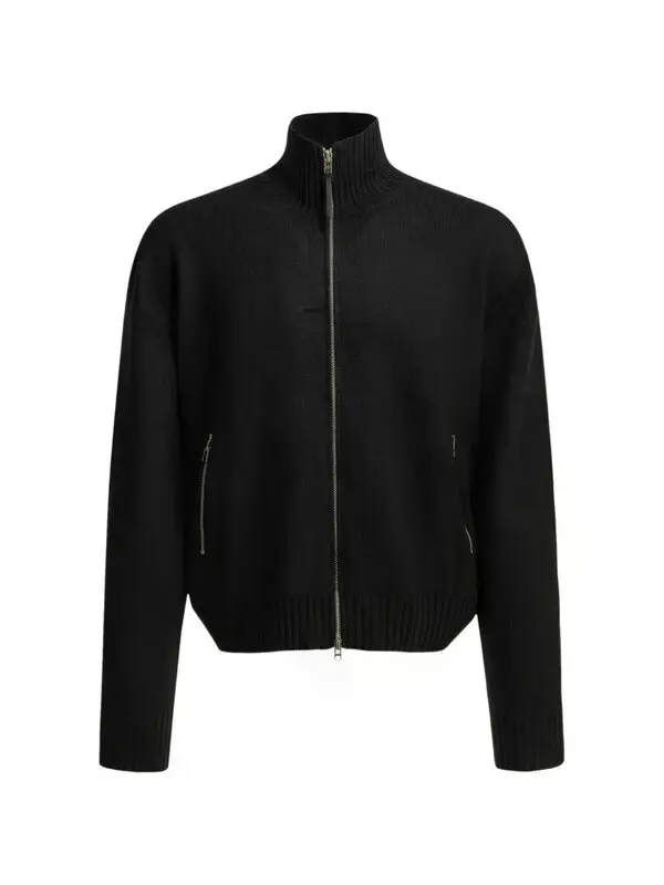 TOM FORD Leather-patch Zip-up Cardigan
