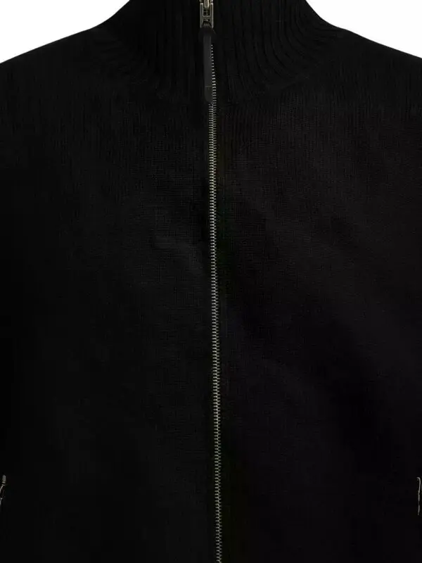 TOM FORD Leather-patch Zip-up Cardigan