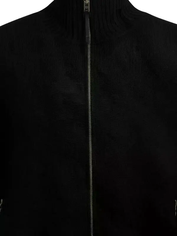 TOM FORD Leather-patch Zip-up Cardigan