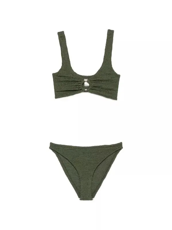 Hunza G Julia Metallic Crinkle Bikini - Green