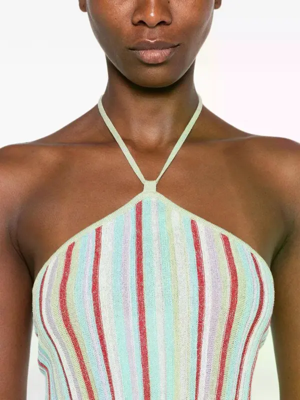 ASTA RESORT Marielle Striped Halterneck Top