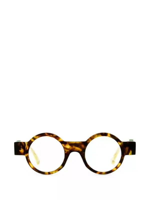 KUBORAUM Tortoiseshell-effect Round-frame Glasses