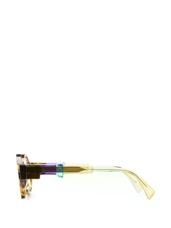 KUBORAUM Tortoiseshell-effect Round-frame Glasses