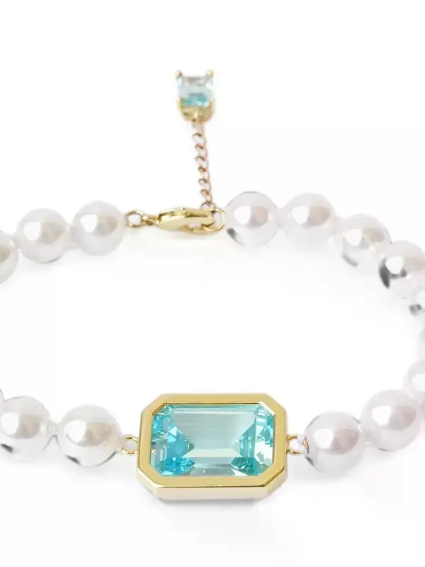 IZABEL DISPLAY Mega Pearl-embellished Crystal Bracelet - Gold