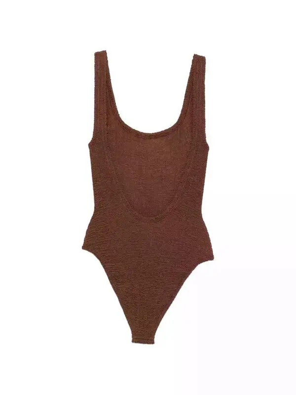 Hunza G Crinkle-effect Square-neck Swimsuit