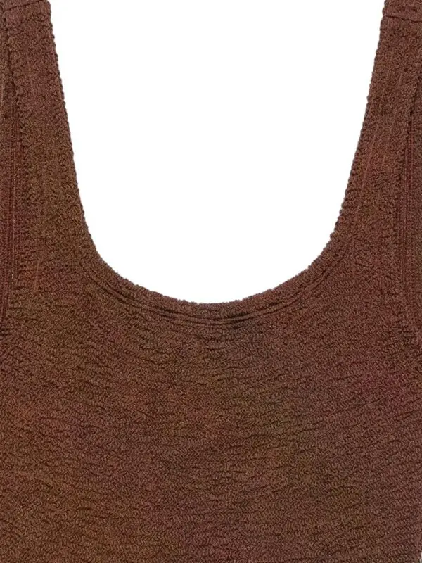Hunza G Crinkle-effect Square-neck Swimsuit