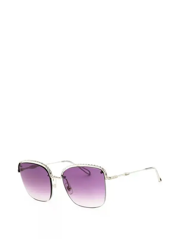Chopard Square Frame Sunglasses With Logo Detail