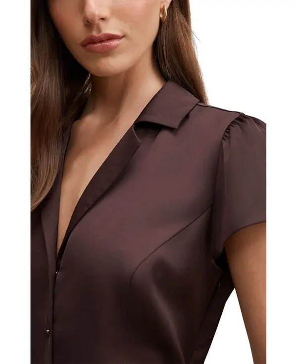 EVER NEW Blair Satin Collared Mini Dress