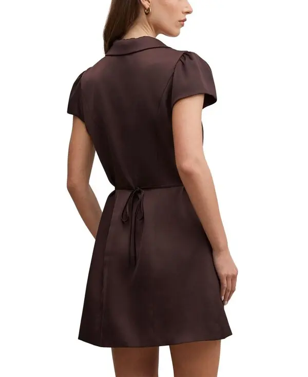 EVER NEW Blair Satin Collared Mini Dress