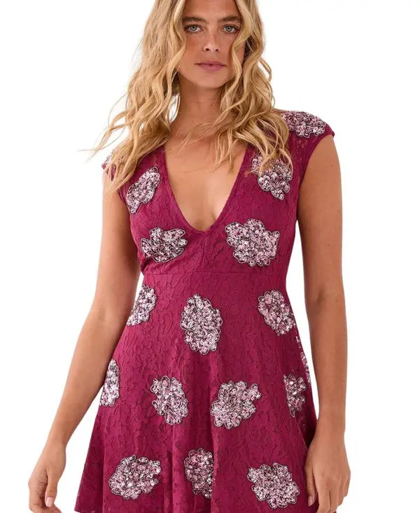 Nasty Gal Plunge Skater Mini Dress